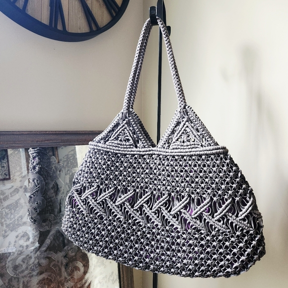 David & Scotti | Bags | Anthropologie David Scotti Coated Macrame Bag ...